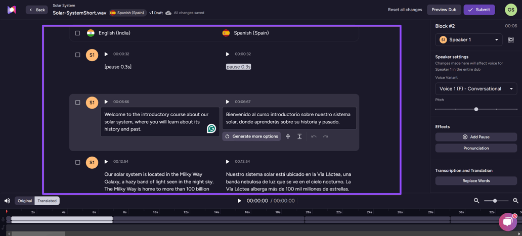 Edit Dub: Script Editor