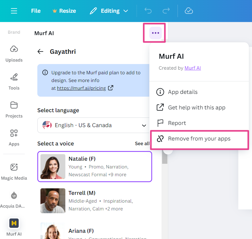 Logging out and Signing into the Correct Murf Account